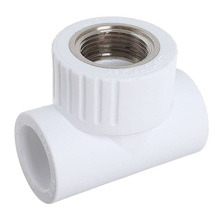 Фитинг Millennium Тройник переходной комб. с внутренней резьбой PP-R 32x1/2 x32 (цвет белый)