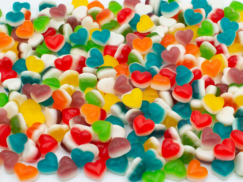 Мармелад жевательный халяль "Сердечки мини ассорти" 1кг BURMAR