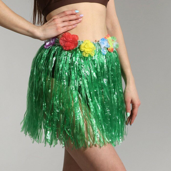 Гавайская юбка, цветная 40 см, микс, 2799108