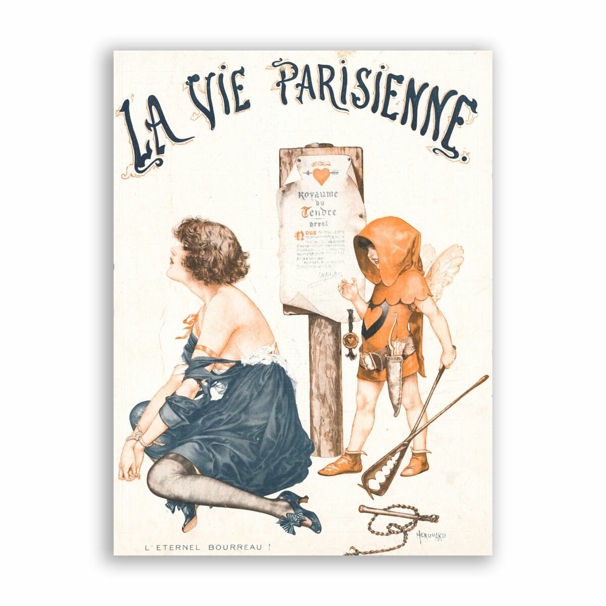 Постер на бумаге в стиле Пин-ап / La Vie Parisienne - LEternel Bourreau! / Размер 60 x 80 см