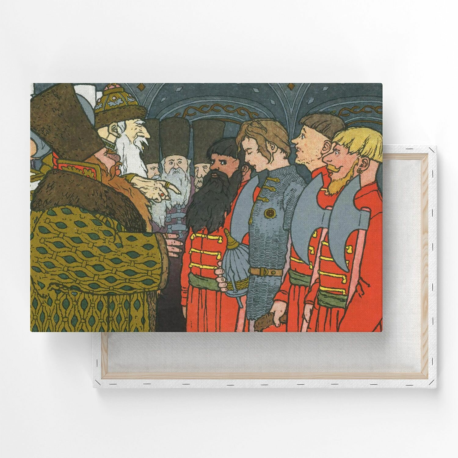 Картина на холсте, репродукция / Иван Билибин - Жар-птица и Серый волк / Размер 60 x 80 см