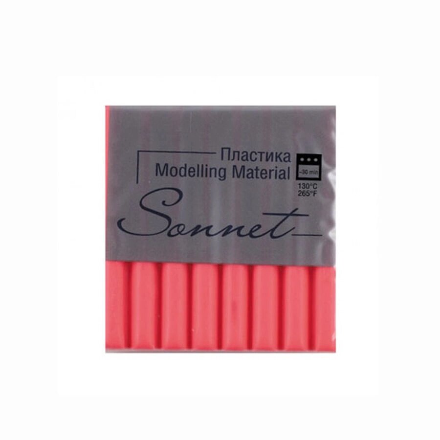 Полимерная глина (пластика) "Сонет" цвет флуоресцентный красный брус 56 г