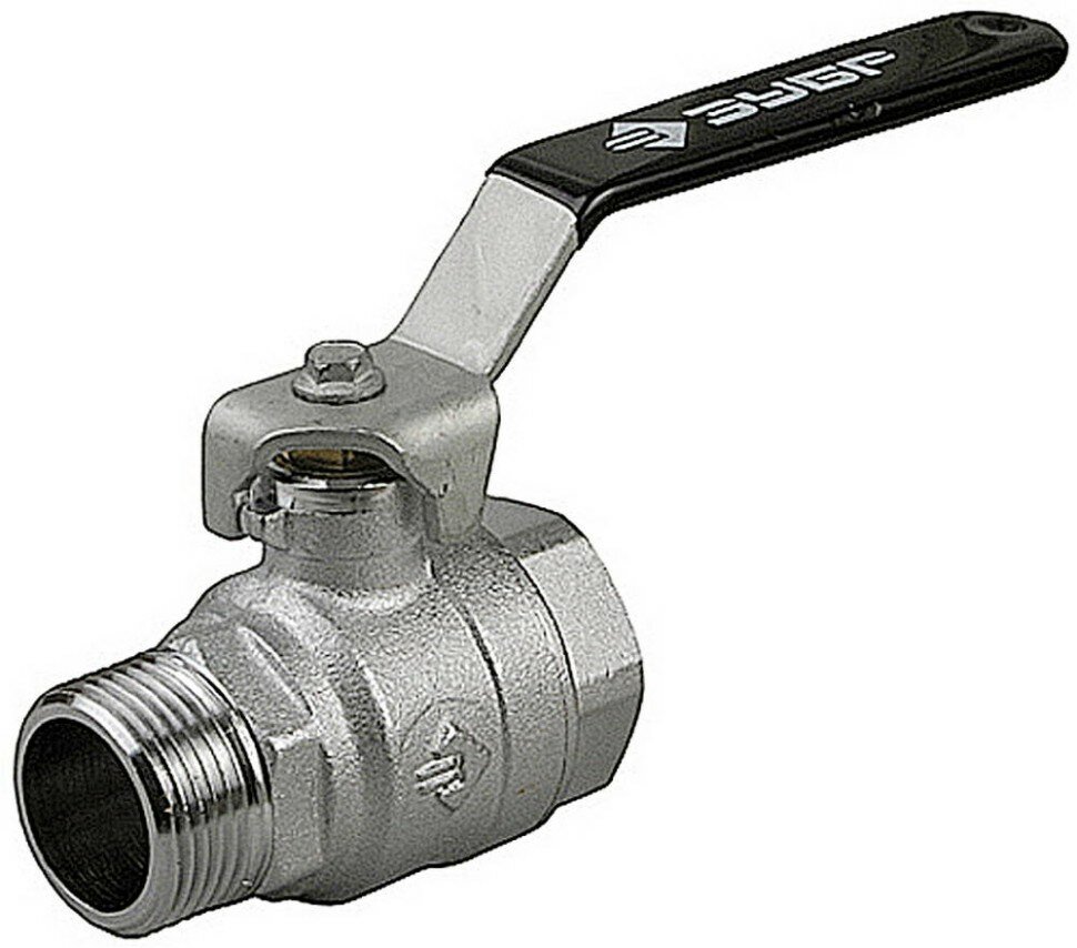 ЗУБР Кран шаровой ЗУБР полнопроходной "мама-папа", ручка, хромиров латунь, 1/2" , ( 4-51321-C-1/2 )