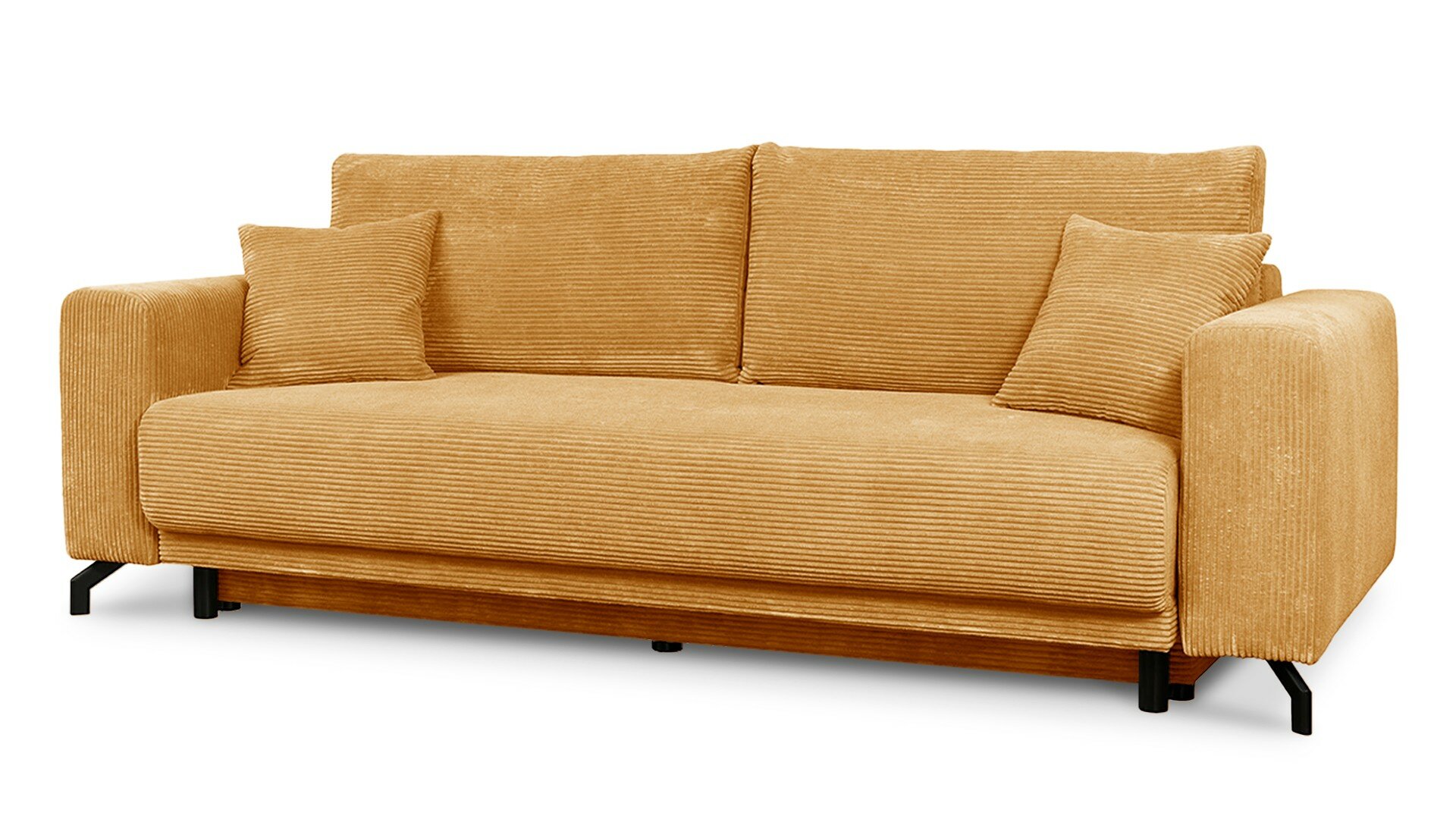 Диван Сенлин Лайт Cilium Umber NEW 252x103x90 см, желтый Вельвет, еврокнижка Фиеста