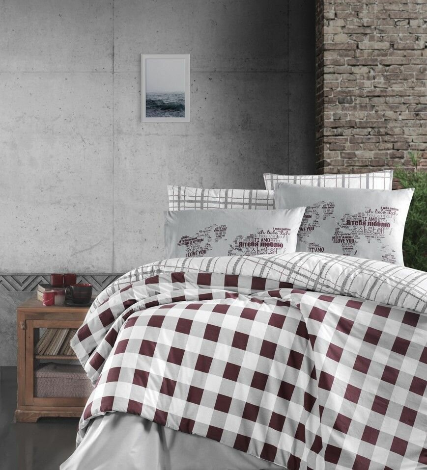 Постельное белье FIRST CHOICE EDMON DARK RED 1.5-спальный