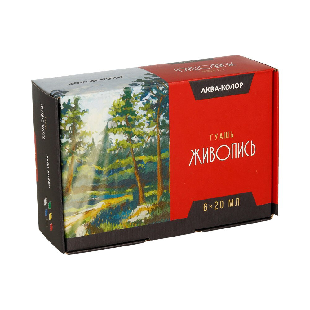 Набор гуашевых красок "Аква-колор" "Живопись" JIV-G6 6 цв. х 20 мл