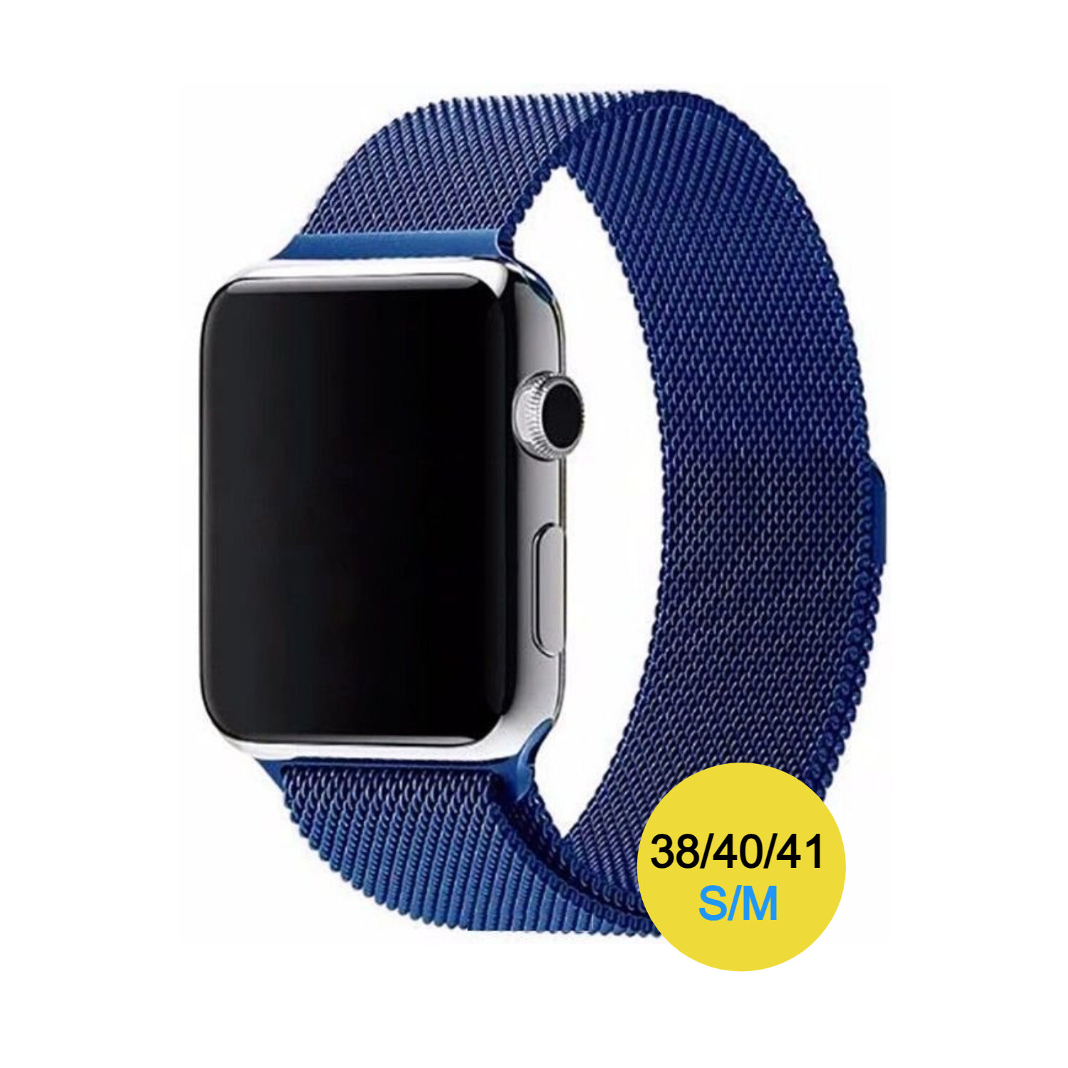 Ремешок миланская петля для Apple Watch 38-40-41 mm, Series 1-8, / Металлический браслет для смарт часов Эпл Вотч, Синий