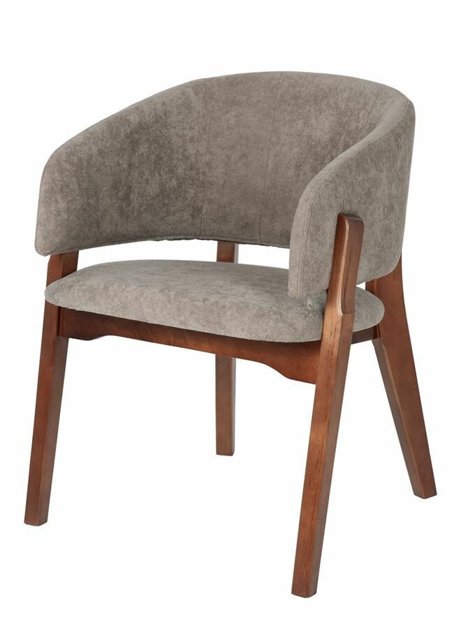 Кресло Милана Т4 Red Black бежевый, темное дерево, ткань, дерево, мягкое сиденье, с подлокотниками