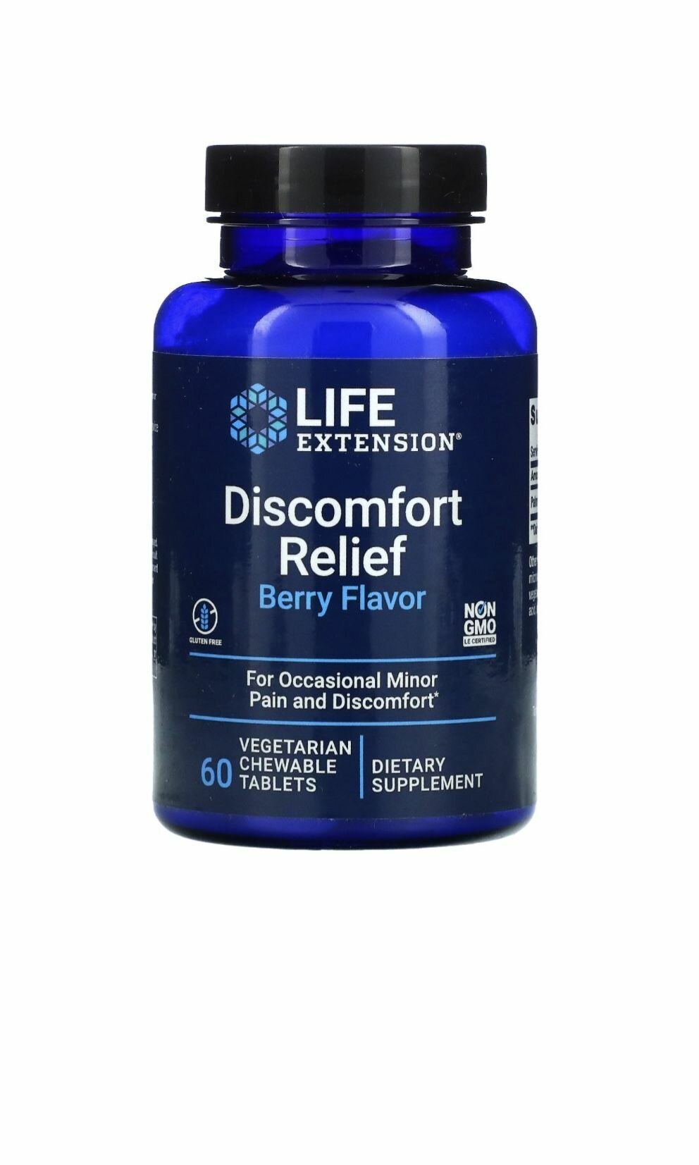 LIFE EXTENSION Discomfort Relief Berry Flavor 600 mg 60 жевательных таблеток