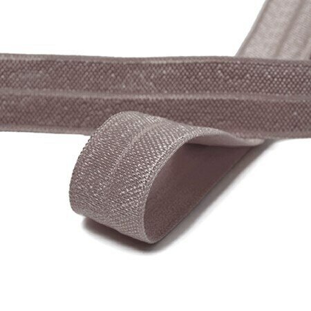 Резинка окантовочная трикотажная (бейка эластичная) блестящая шир.15мм цв. S222 шиншилла упак. 50 м.