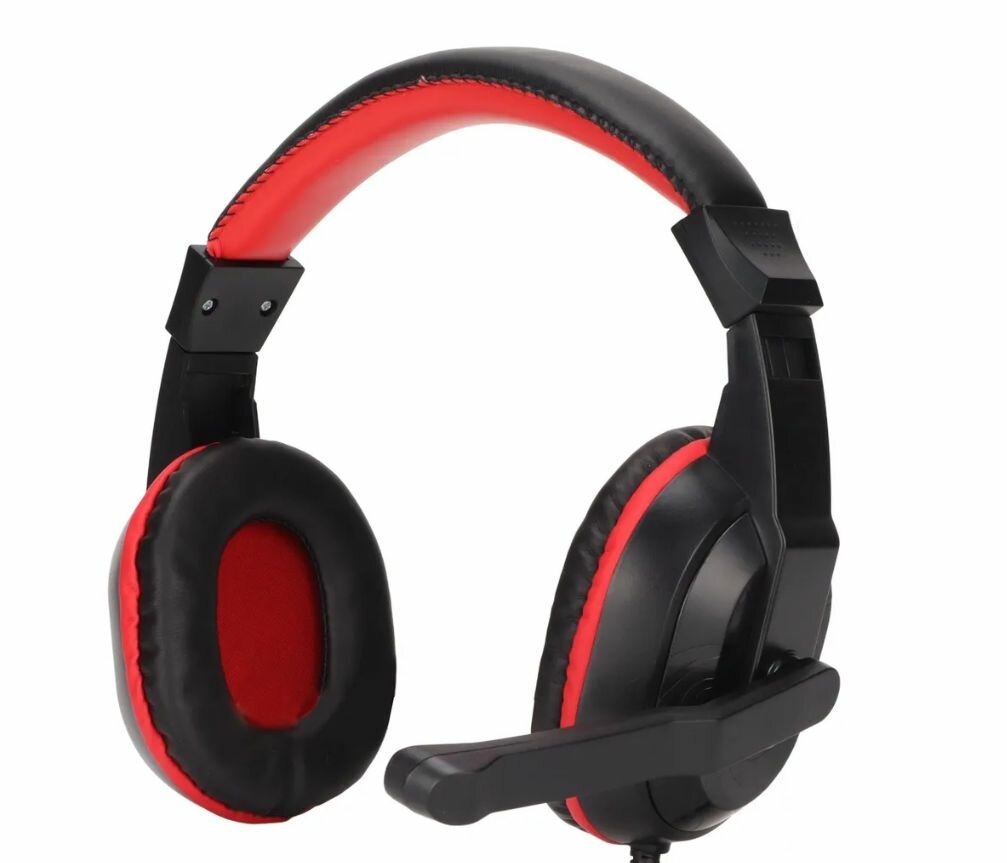 Игровые стерео наушники A3 Misde с микрофоном 3,5 мм, регулируемые проводные черно красные