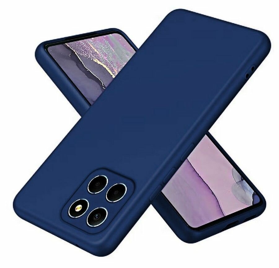 Силиконовая накладка Silky soft-touch для Huawei Honor X8B синий