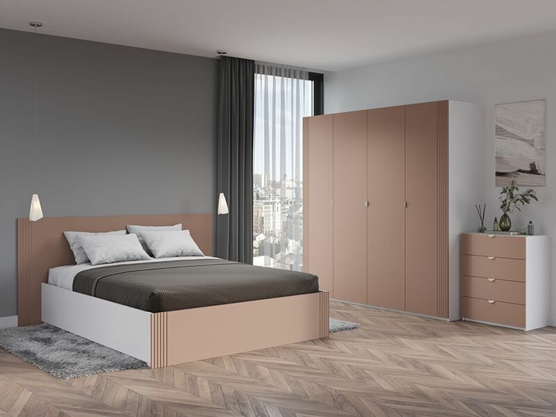 Комплект мебели в спальню "Санторини 2" Роза