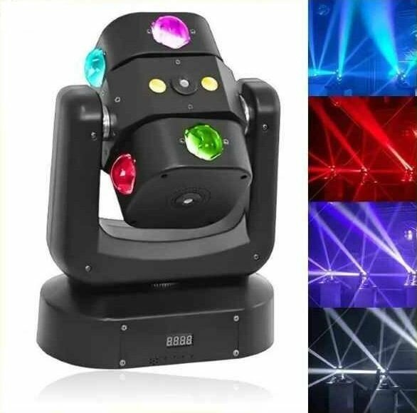 REXUS-346 - голова вращения, лучи BEAM 8*10Вт (RGBW), Стробоскоп, Лазер Red/Green