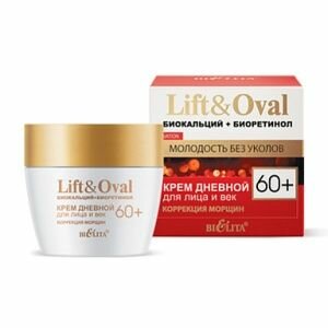 Белита Крем дневной для лица и век Lift&Oval "Коррекция морщин" 60+ Биокальций + Биоретинол, 50 мл/