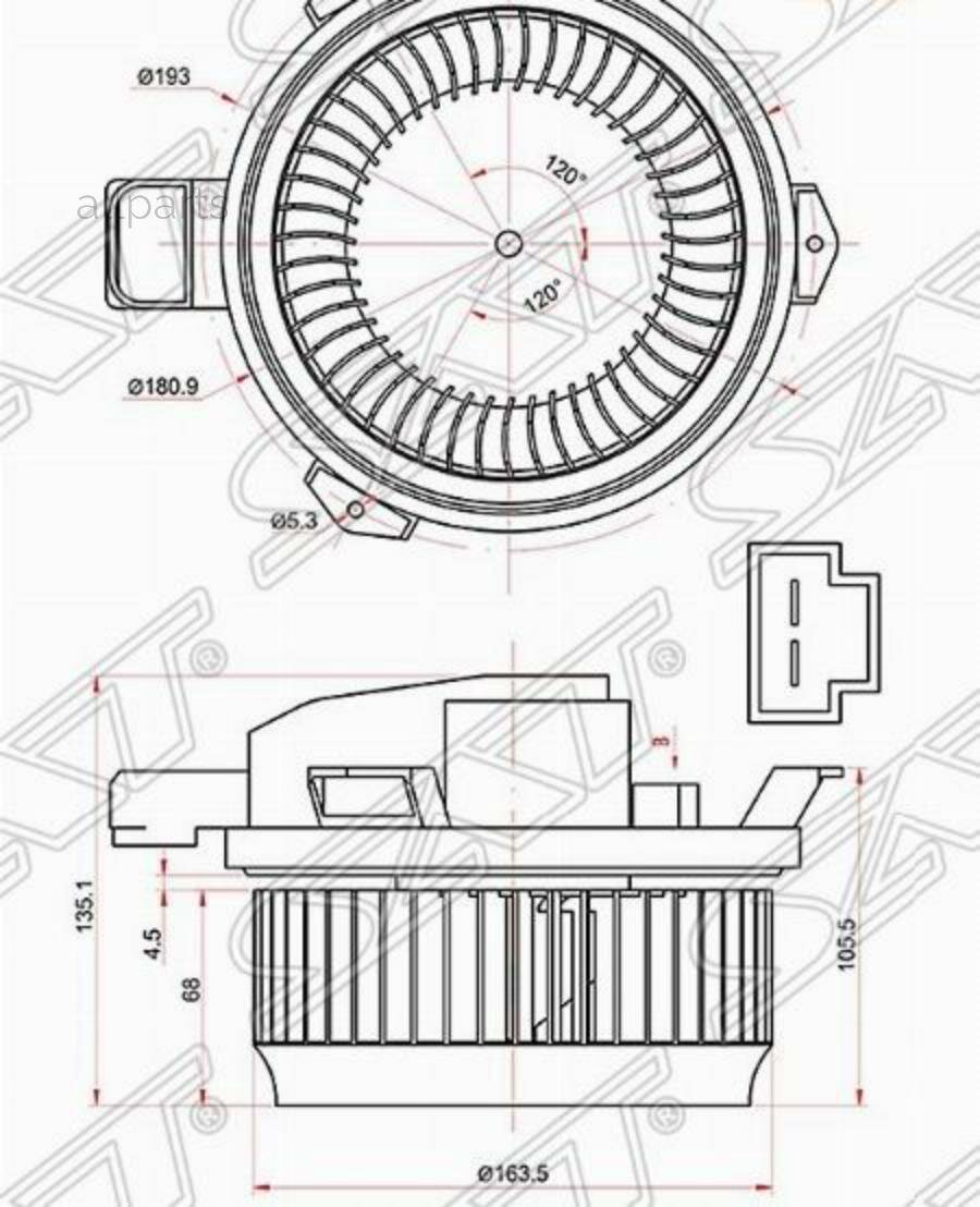SAT ST-5201308 Мотор отопителя салона (Левый руль) Ford Mondeo 14-19