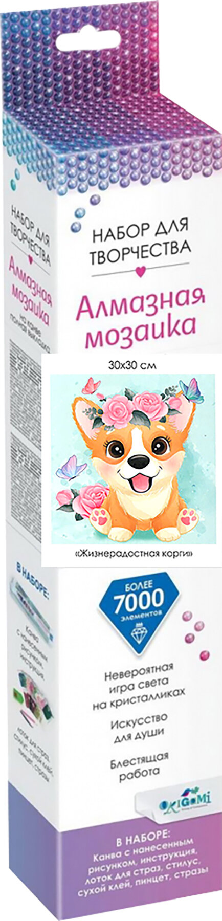 Алмазные узоры. Жизнерадостная корги. 30*30 (06114)