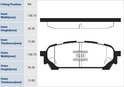 Колодки тормозные Subaru Impreza 2.0 11.02- задние для легковых автомобилей