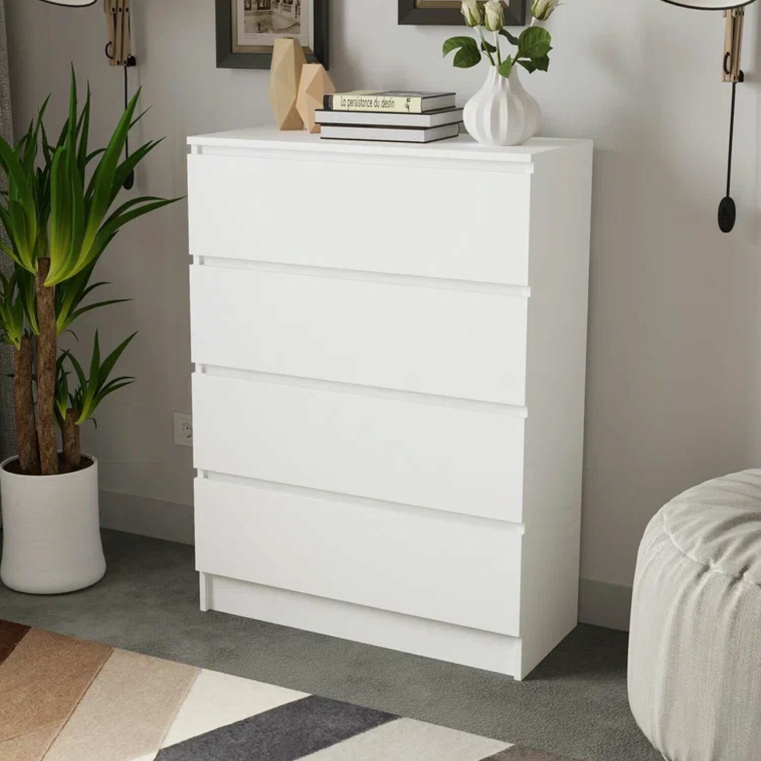 Комод Мальм-4 80х92, Белый