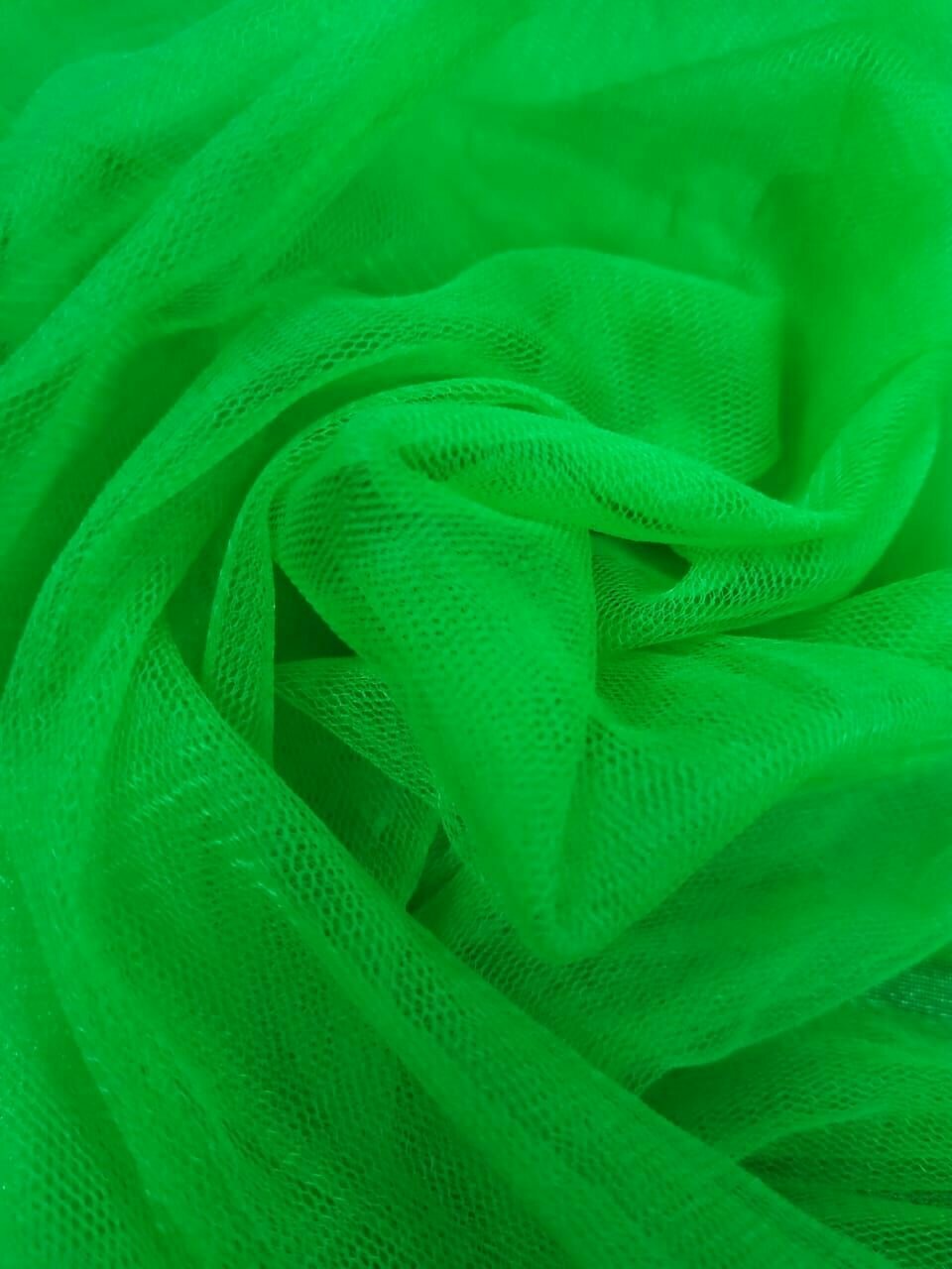 Ткань для шитья Фатин, мягкий, зеленый, отрез 120х200 см. для рукоделия, игрушек.