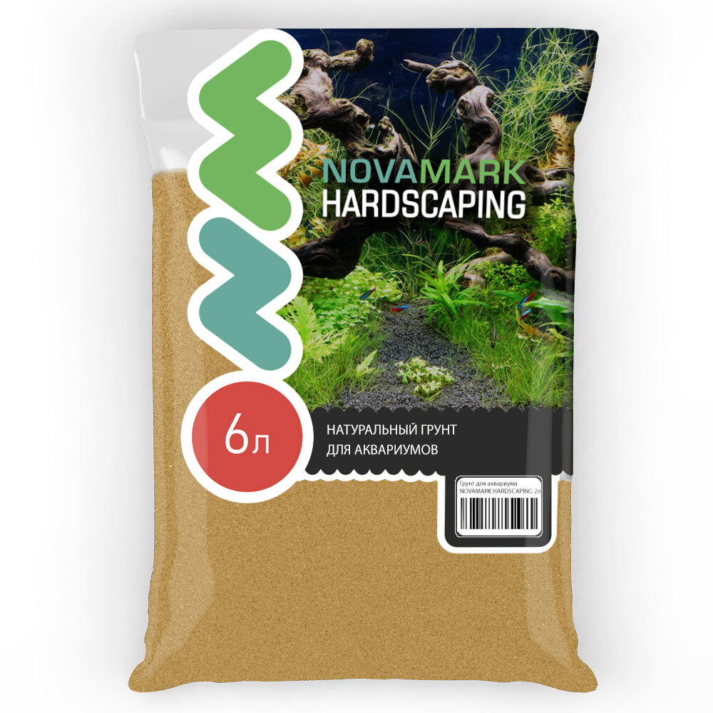 Грунт NOVAMARK HARDSCAPING Янтарный песок, 0,1-0,4 мм, 6 л
