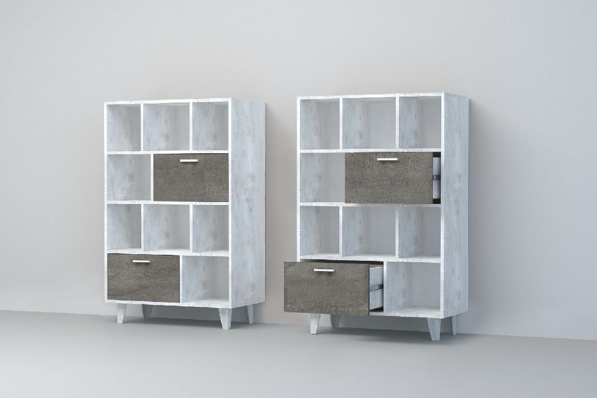 Комод "ЭГО" К-1 (НГ) Бетон Светлый/Камень Темный