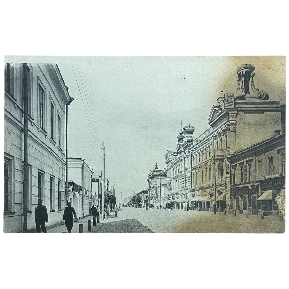 Почтовая открытка "Казань. Воскресенская ул. пассаж Чернояровых" 1900-1917 гг. Российская Империя