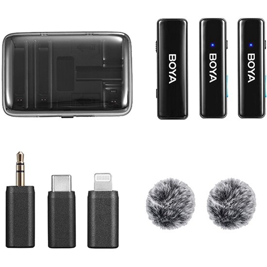 Микрофонная система Boya LINK двухканальная беспроводная в зарядном кейсе.2,4ГГЦ