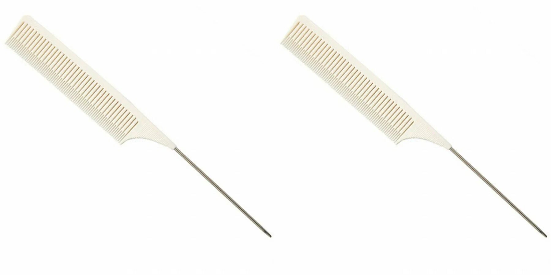 Расчёска Nail Art для мелирования, узкая, металлическая спица, белый, 2 шт