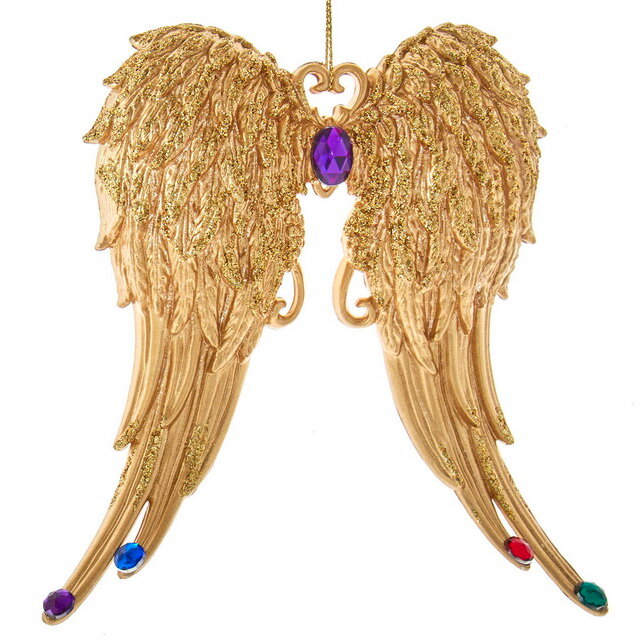 Елочная игрушка Golden Charm: Angel Wings 14 см золотая, подвеска, Kurts Adler (Куртс Адлер), T3214-1