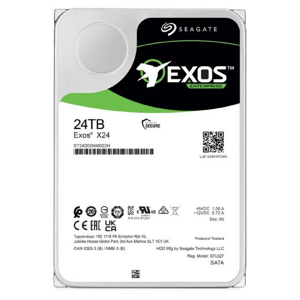 Внутренний HDD жесткий диск Seagate ST24000NM002H Exos X24 24000ГБ