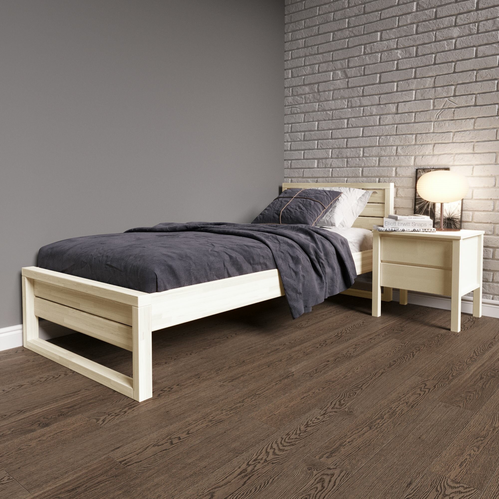 Кровать односпальная, 120х200 см, Hansales, итальянская, деревянная