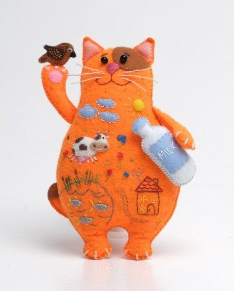 Набор для шитья Перловка #ПХИ-1703 Молочный Кот, 17 см