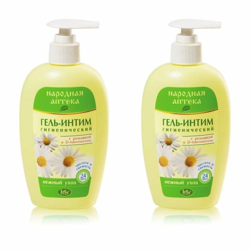 Iris cosmetic Гель-интим, Народная косметика, с Ромашкой и D-пантенолом, 250 мл, 2 шт.