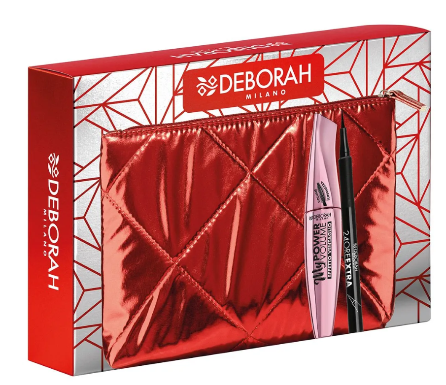 Набор в косметичке Deborah Milano 09: Тушь для ресниц MY POWER VOLUME, Подводка для глаз EYELINER 24ORE EXTRA