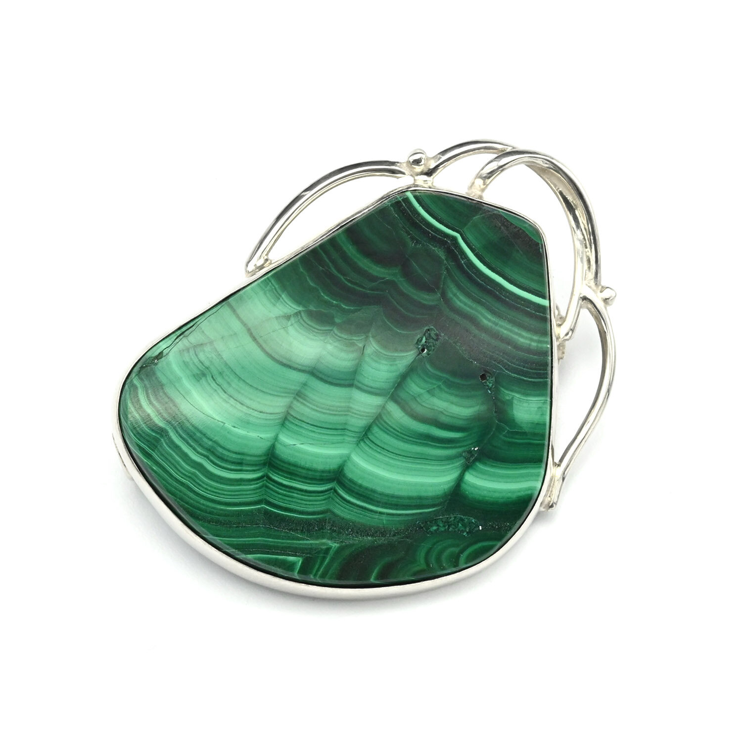 Брошь, малахит