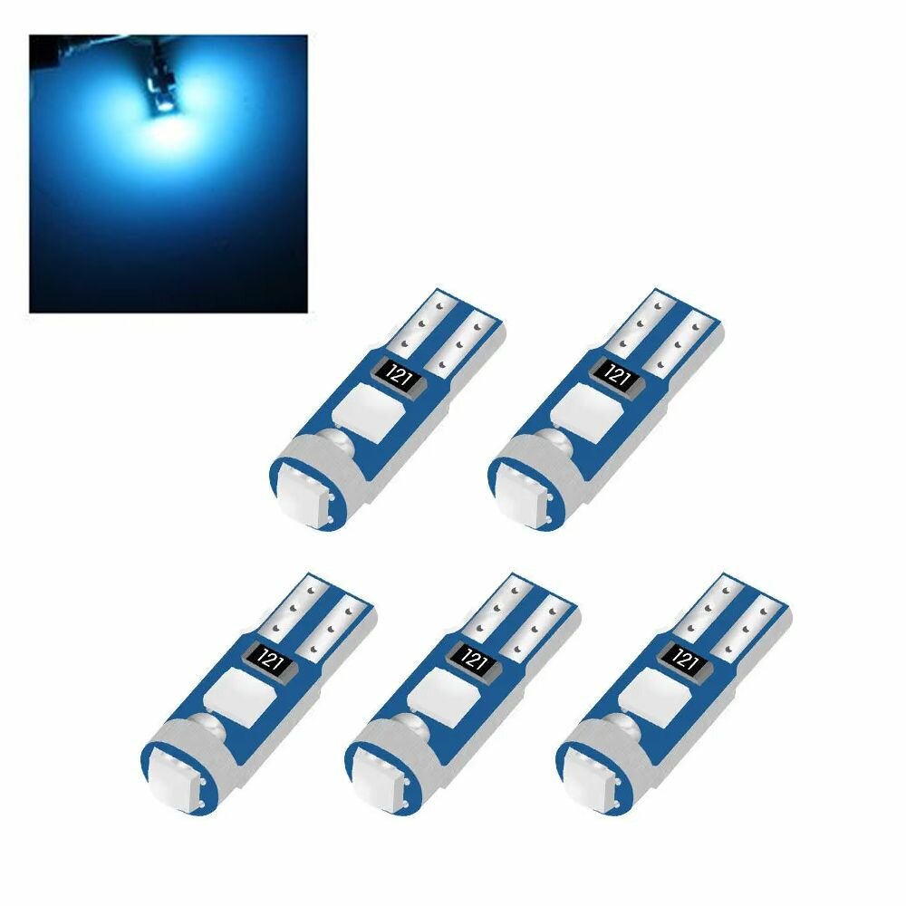 Светодиодная лампа 10шт Синий свет Black Vision T5 в козырьки авто, подсветку приборной панели, подсветку салона canbus т5