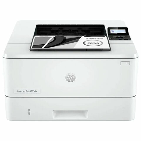 Принтер лазерный HP LaserJet Pro 4003dn, А4, 40 стр./мин, 80000 стр./мес, Дуплекс, сетевая карта, 2Z609A