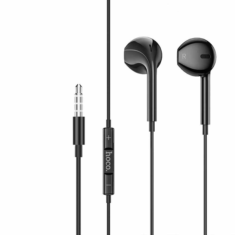 Гарнитура HOCO M101 Crystal 3.5мм, вкладыши, громкость +/-, 1.2м (черный)