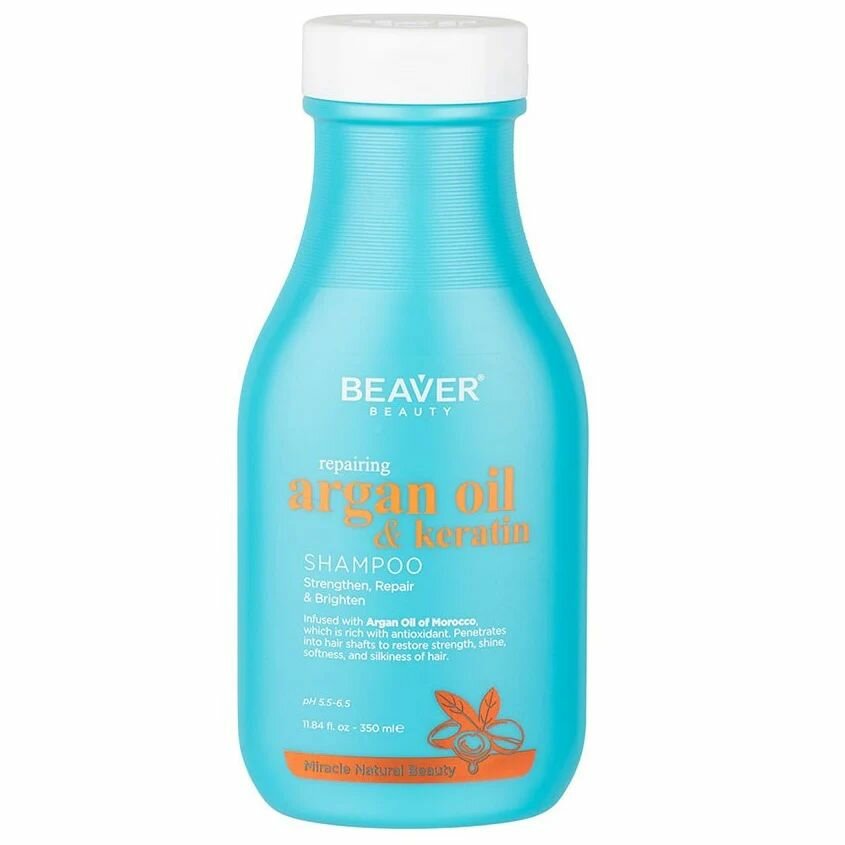 BEAVER Шампунь для волос Argan Oil & Keratin Shampoo (350 мл)