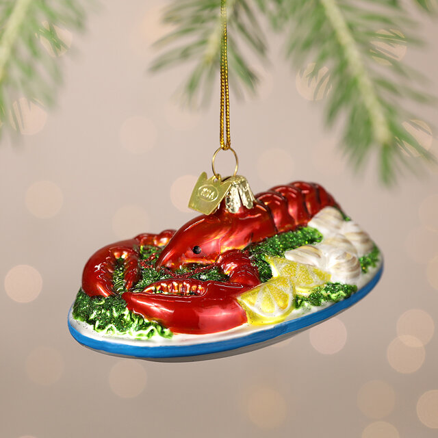 Стеклянная елочная игрушка Лобстер - Королевский ужин 10 см, Kurts Adler, NB1750