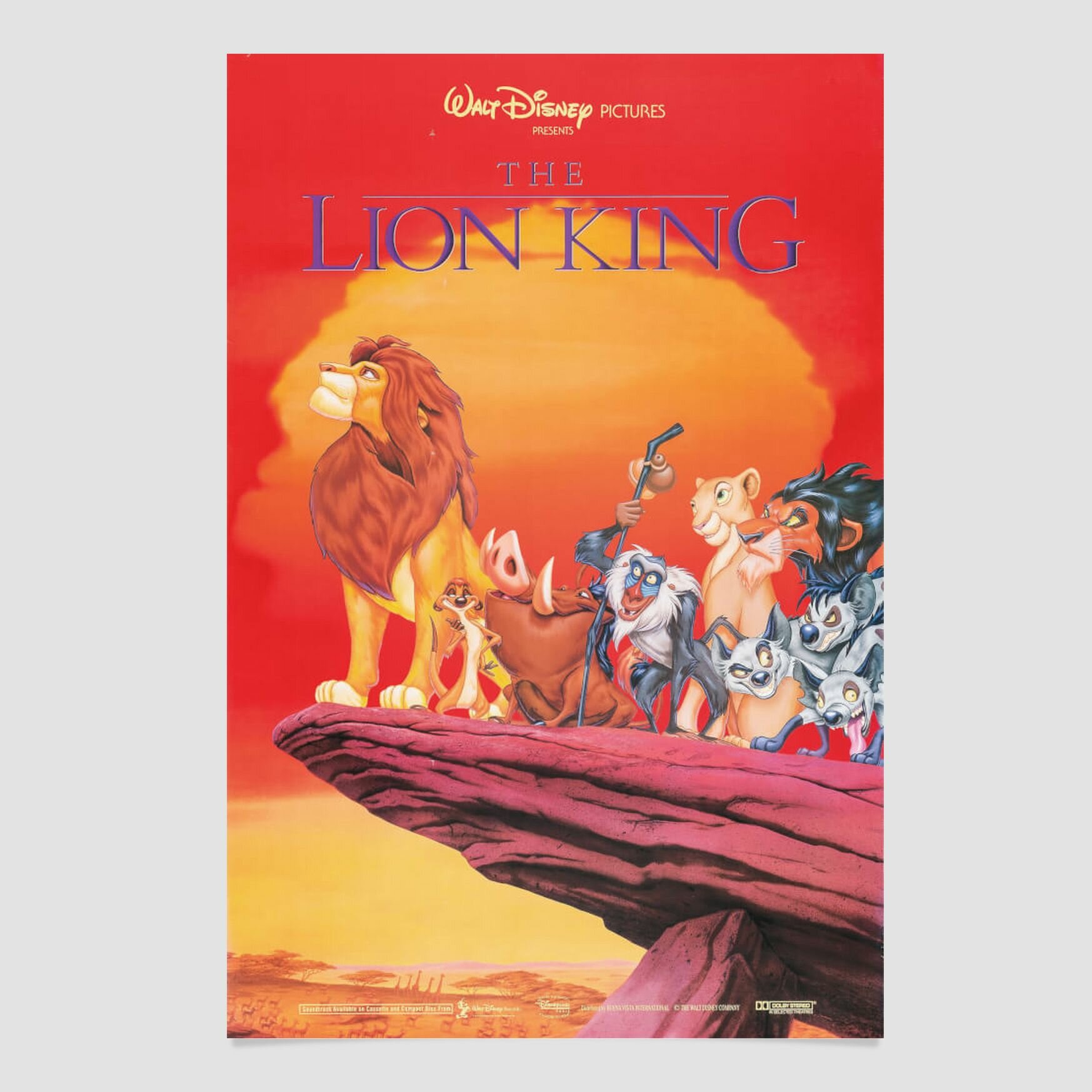 Постер (плакат) по мультфильму Дисней Король Лев 40x60 см. от Poster4me