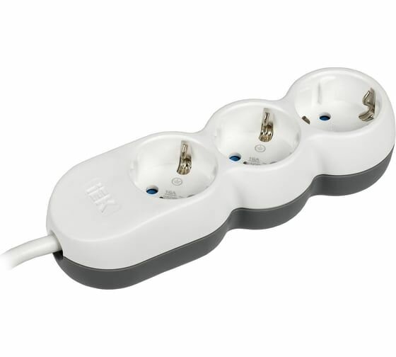 Удлинитель IEK У03 3 места 2P+PE/1,5м 3х1,5мм2 16А/250В UNO WYP53-16-03-D15-Z