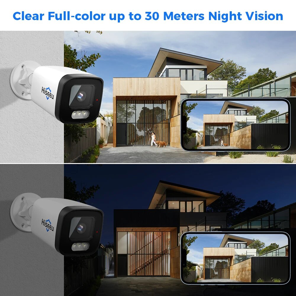 Hiseeu 4K POE 8MP IP-камера 1PC 4MP POE