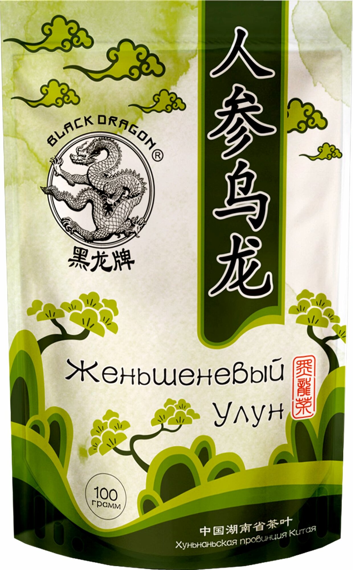 Черный Дракон Чай Женьшеневый улун, листовой, 100 г