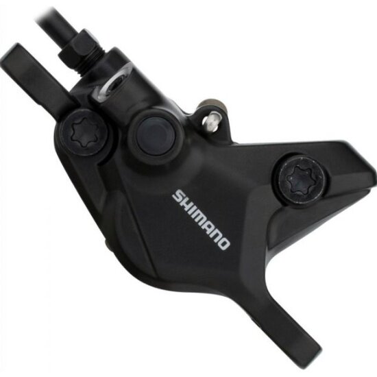 Калипер гидравлический Shimano MT410, post mount, полимерные колодки B01S без кулера, без адаптера, серебристый, EBRMT410MPRXL