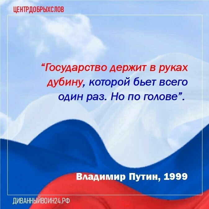 "Государство держит в руках дубину." Владимир Путин. Магнит на память.