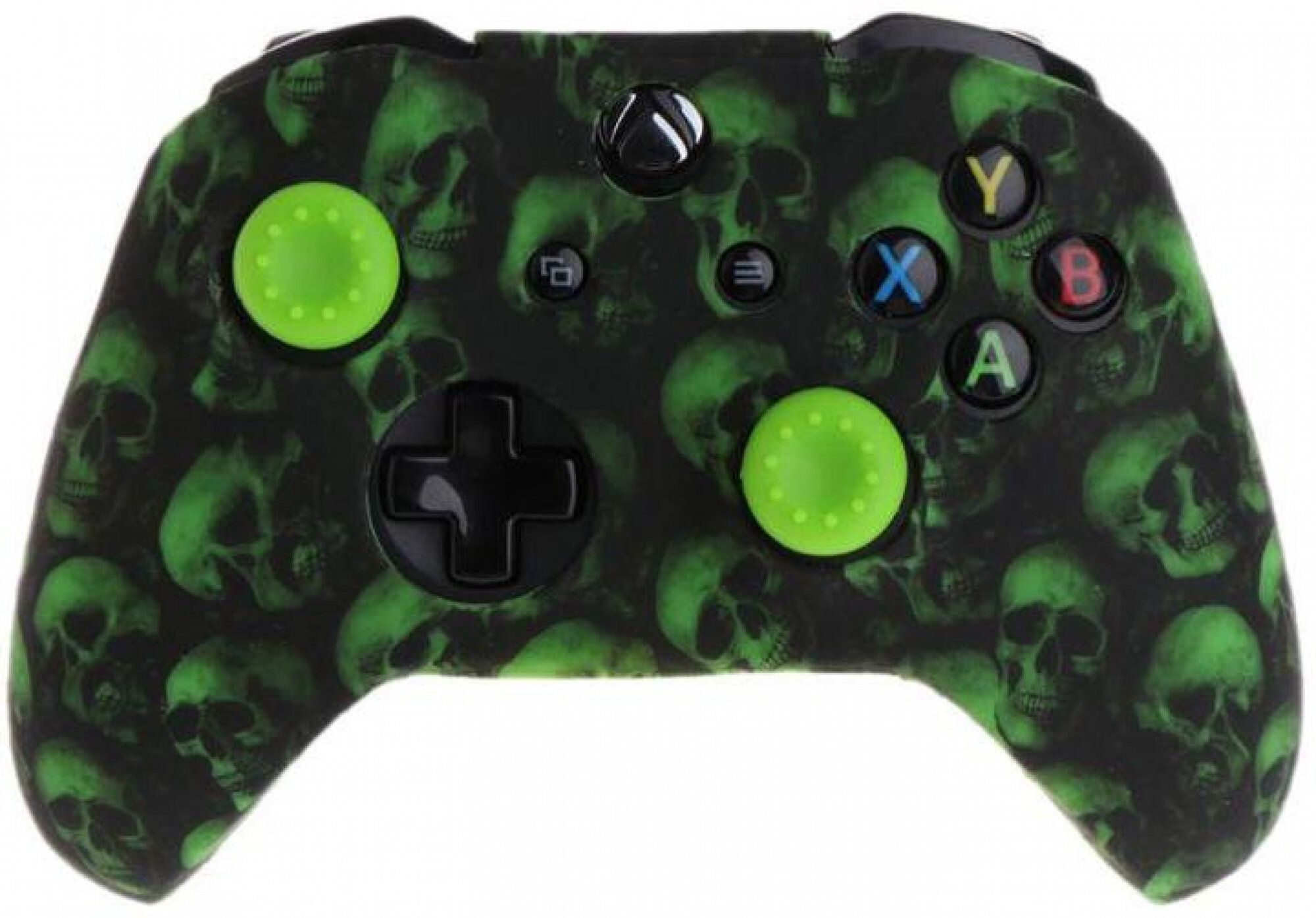 Защитный силиконовый чехол Controller Silicon Case для геймпада Microsoft Xbox Wireless Controller Skulls Green (Черепа Зеленый) (Xbox One)