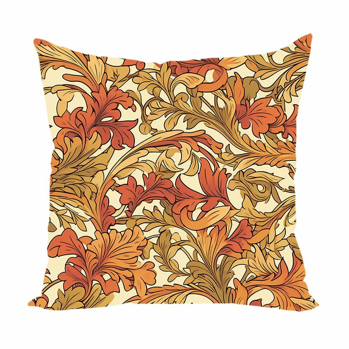 Чехол для подушки Золотые листья Моррис 40х40 велюр