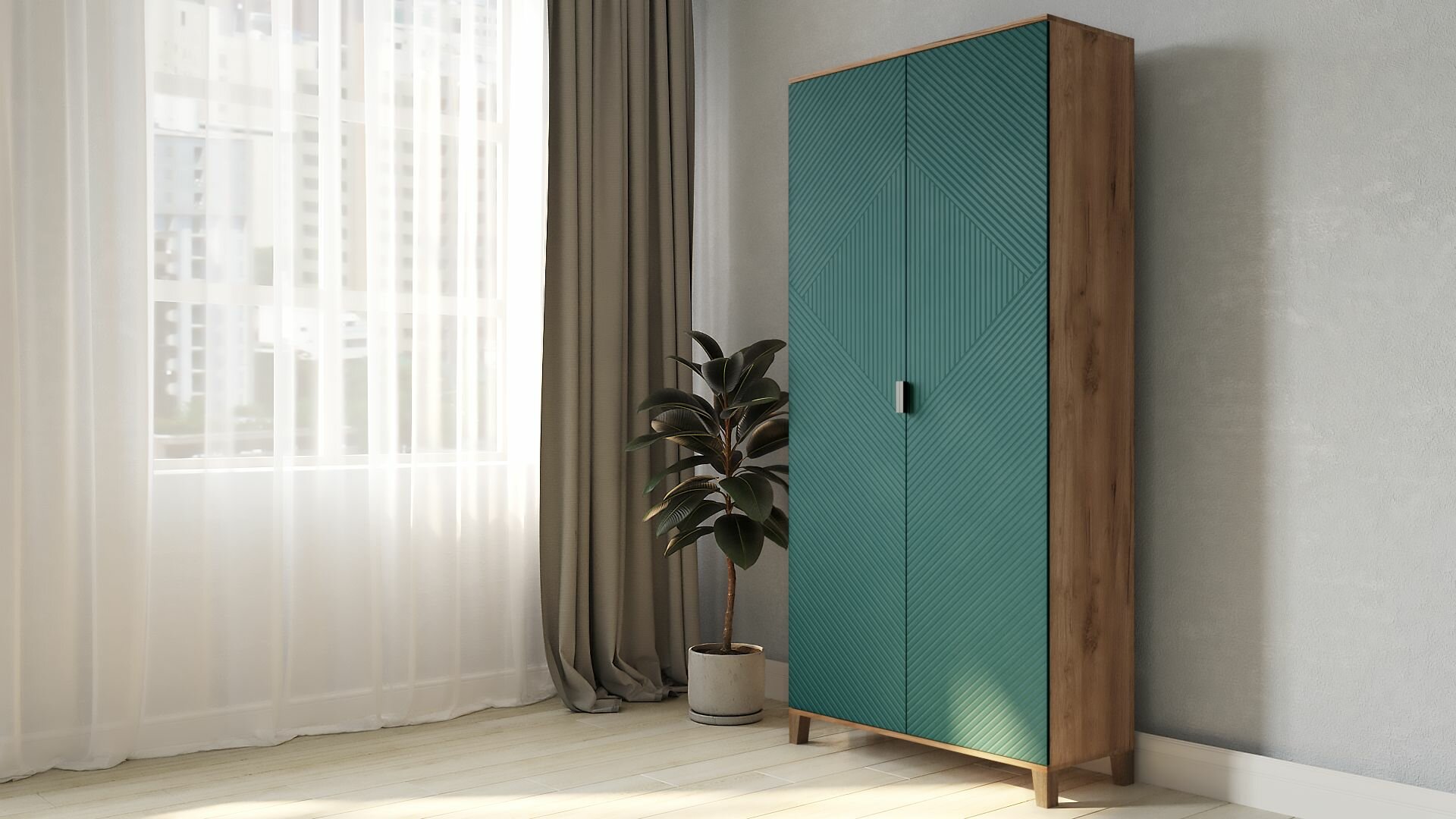 Шкаф для одежды распашной с полками Йорк 2 100 х 40 х 210 см